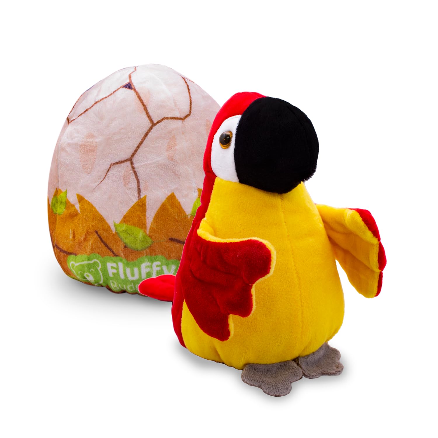 Amazon.com: Fluffy Buddies Reversible Stuffed Animal, Cute Red Macaw ...