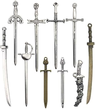 Amazon.com: Youdiyla 10 PCS Sword Katana Dagger Charms Collection, Mix ...