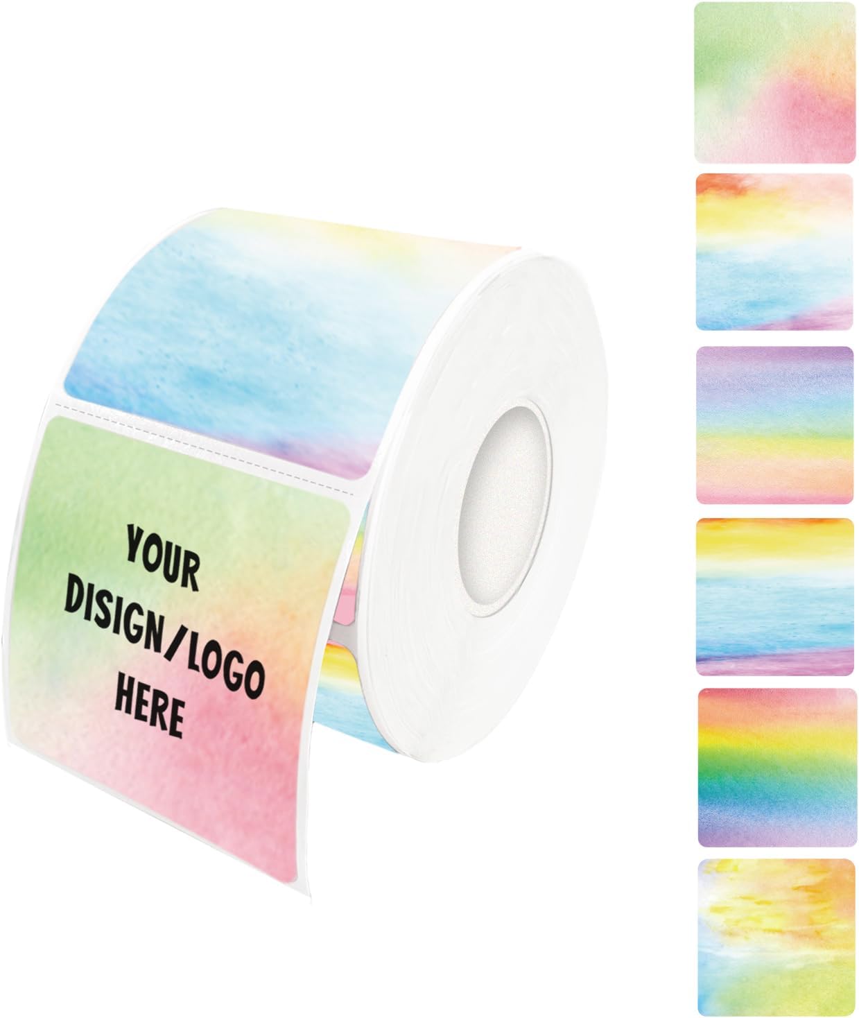 Amazon.com: Yeachlaing 2"x2" Rainbow Square Thermal Label Stickers,Self ...