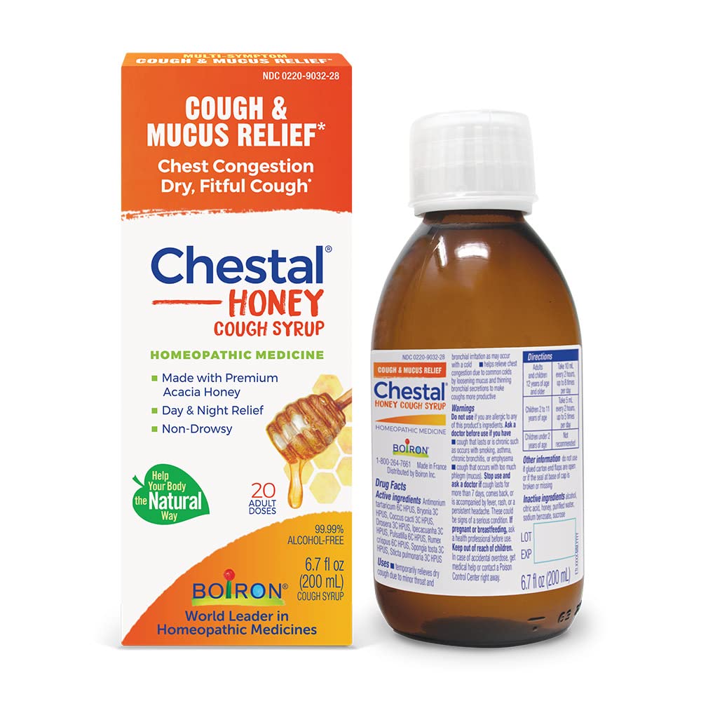 Boiron Chestal Honey Adult Cold and Cough Syrup for Nasal and Chest ...