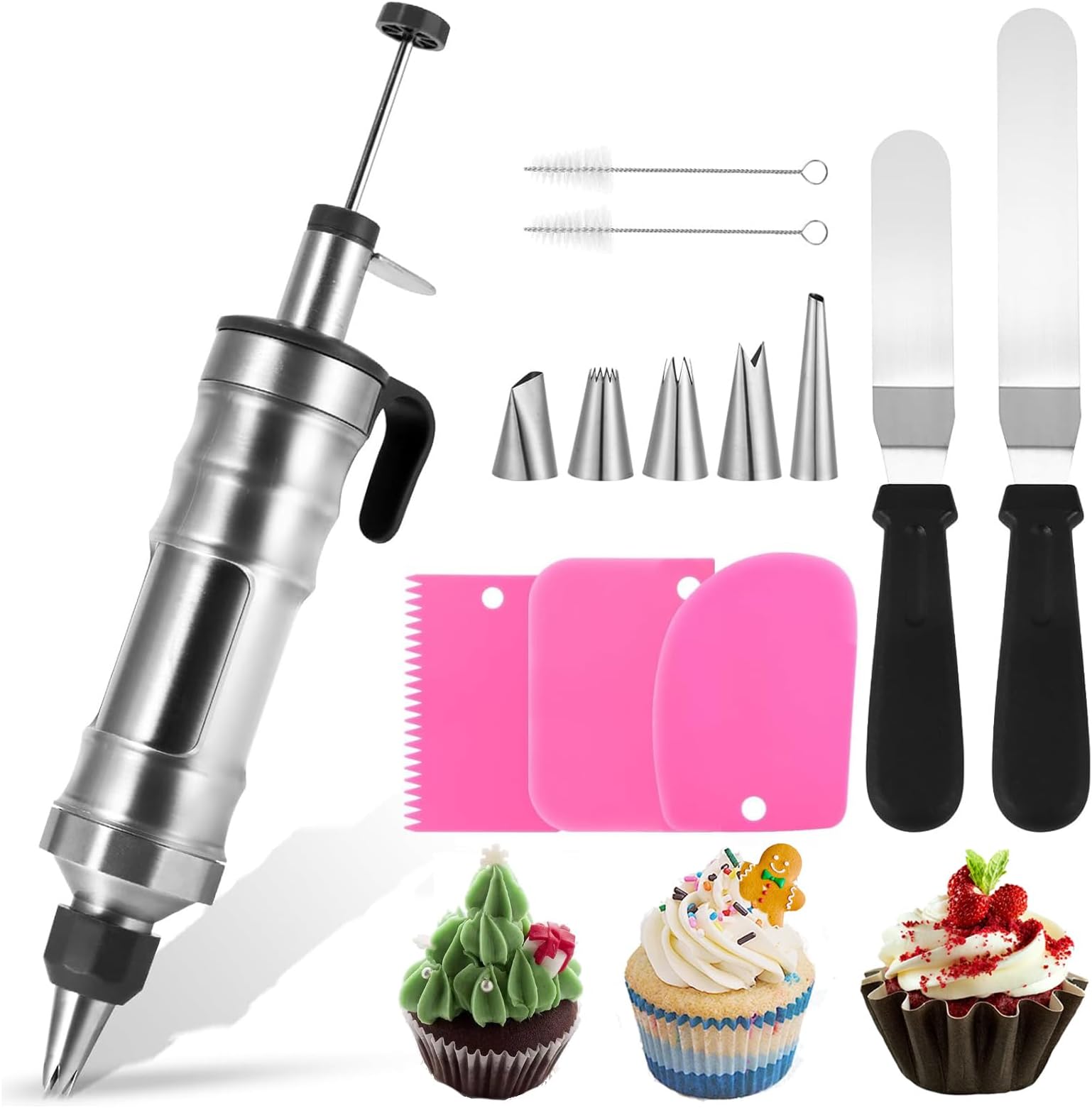 Amazon.com: Dessert Decorating Piping Syringe Set Cake Decorating Tool ...