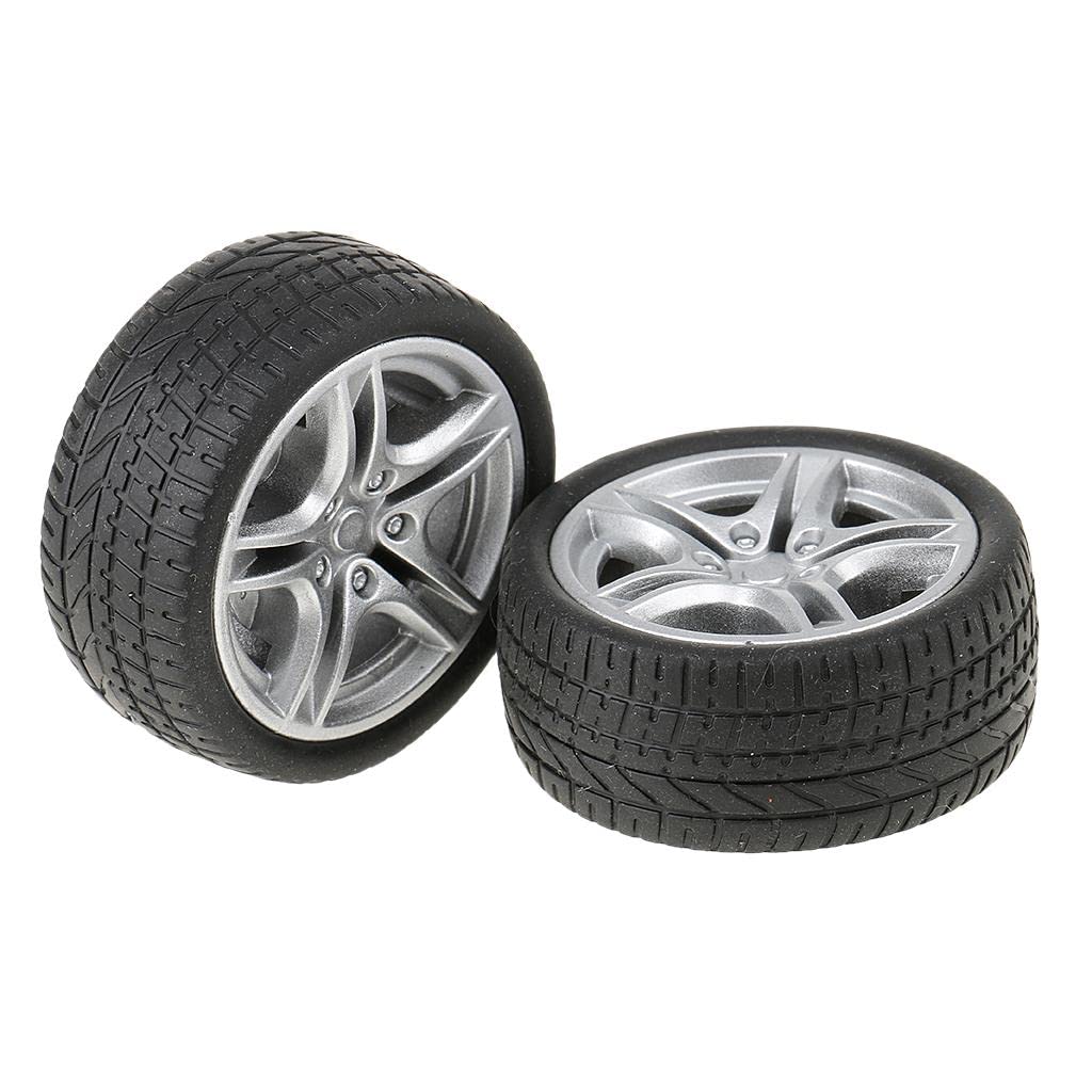 LOOM TREE 2 Pieces 48Mm Toy Wheels Flat Drift Tyres DIY Car Spare Parts ...