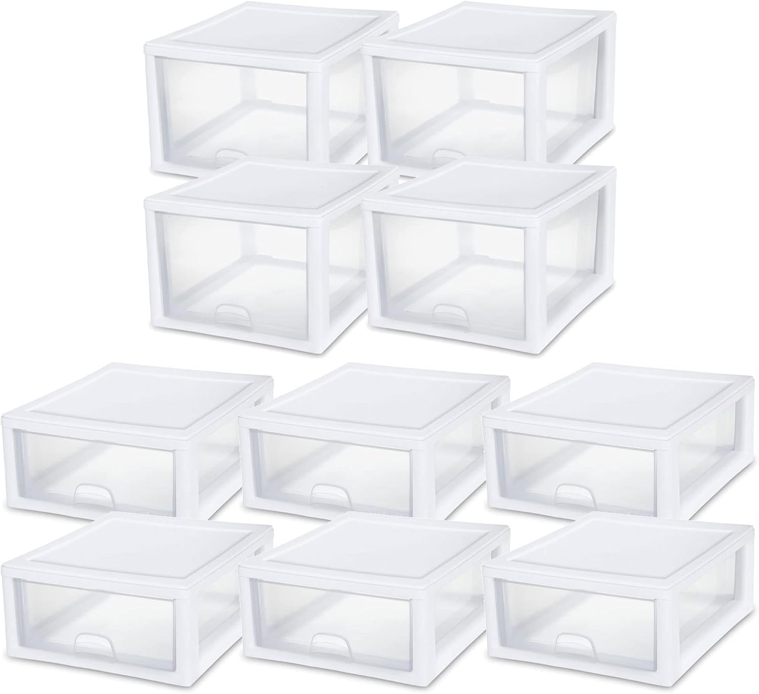 Amazon.com - Sterilite 27 Qt (4 Pack) and 16 Qt (6 Pack) Clear Plastic ...