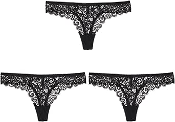Amazon.com: 3 Pcs Sexy Panties for Women Low-waist Briefs Lace ...