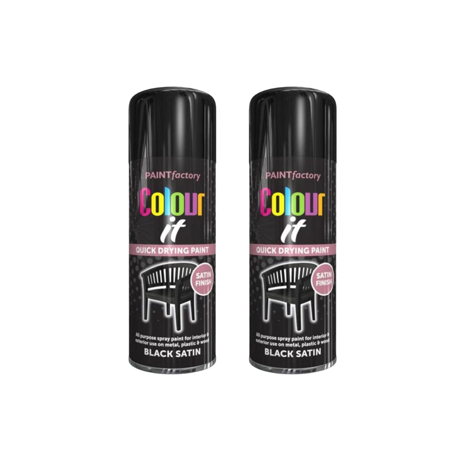 PNJB, Satin Black Paint Aerosol Colour It Spray, Quick Drying DIY ...