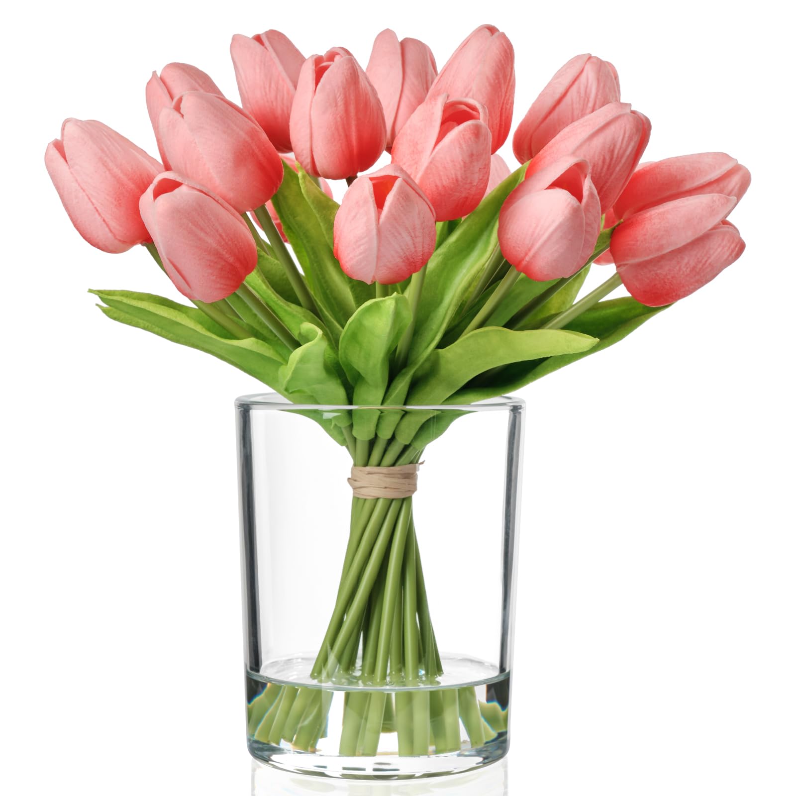 Amazon.com: WELL KNOWN 20 Pcs Tulips Artificial Flowers in Vase, Real ...
