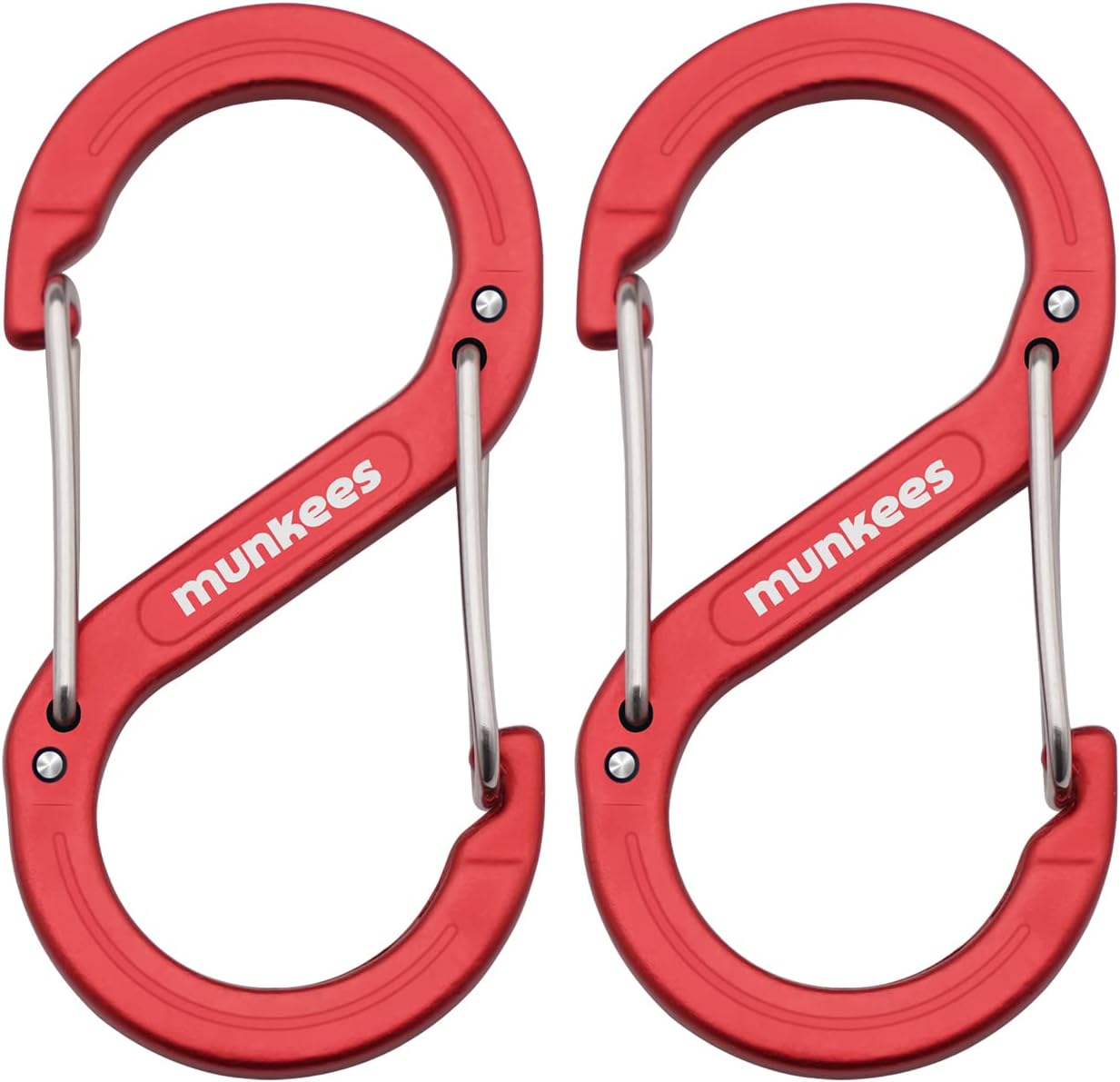 Amazon.co.jp: [munkees] ミニ S字型 キーホルダー カラビナ アルミニウム合金 2個 (赤い) : ファッション