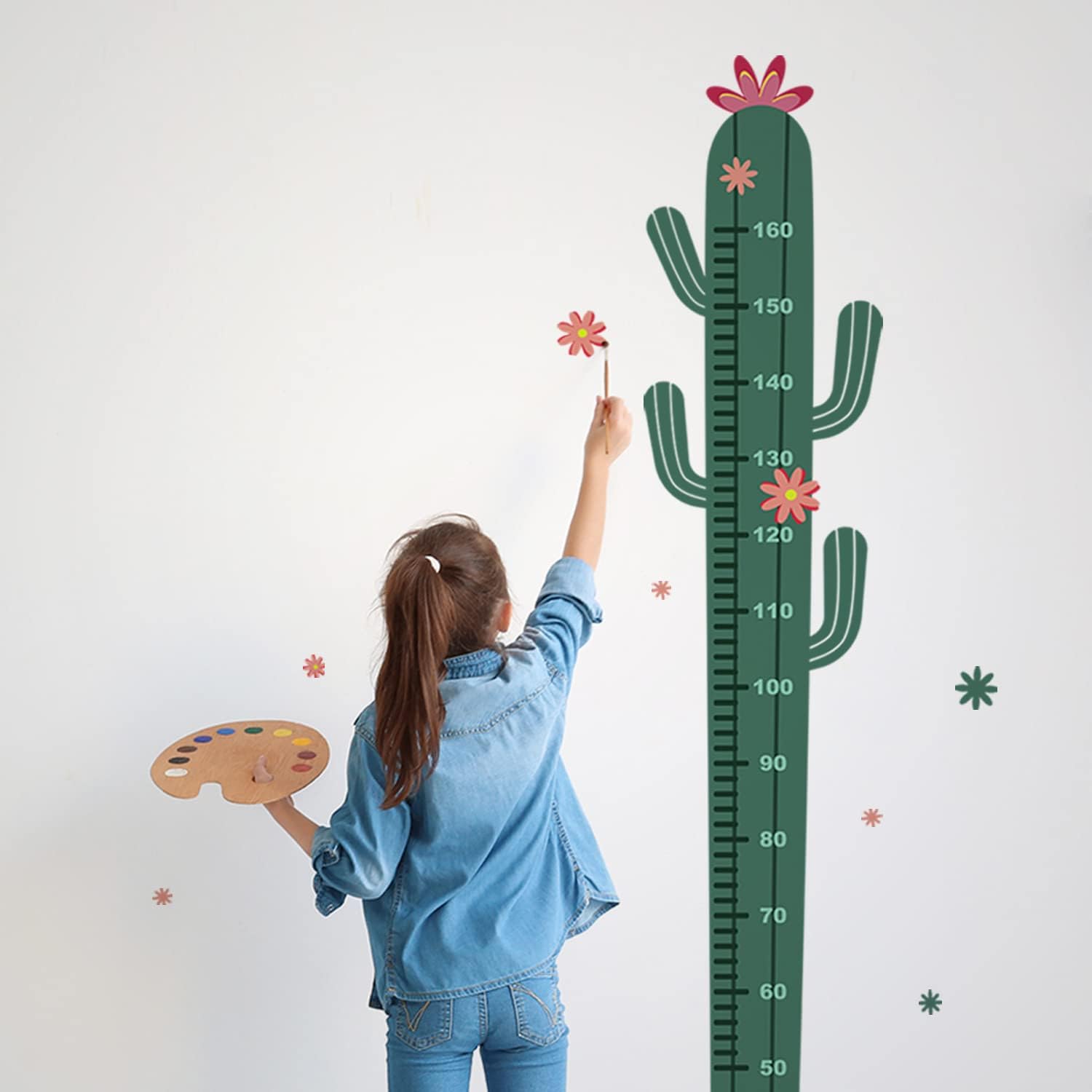 Amazon.com: Cactus Growth Chart Wall Decals Height Measure Botanical ...