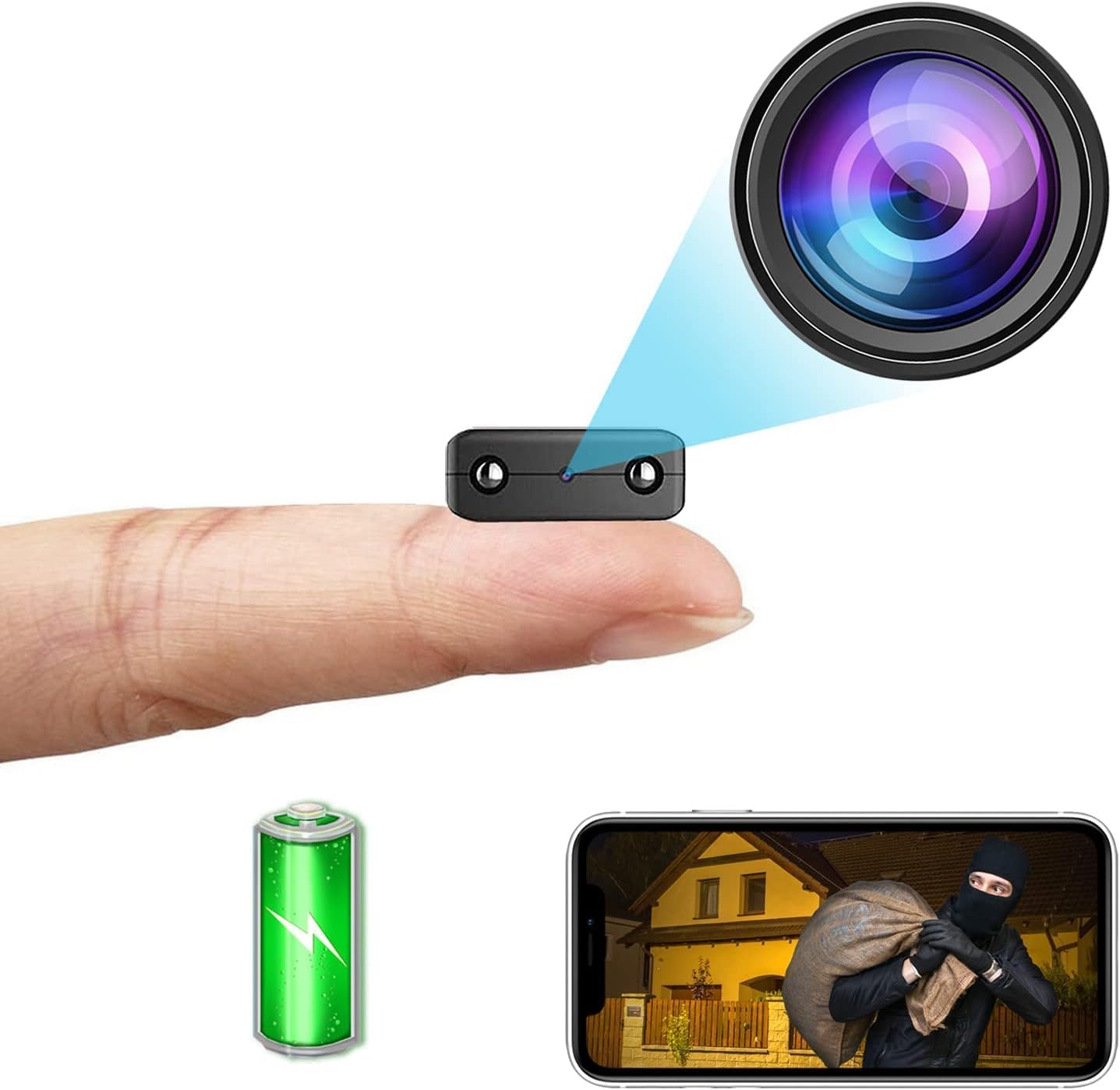 Amazon.com : Smallest Wireless WiFi Camera,HD1080P Battery Hidden ...