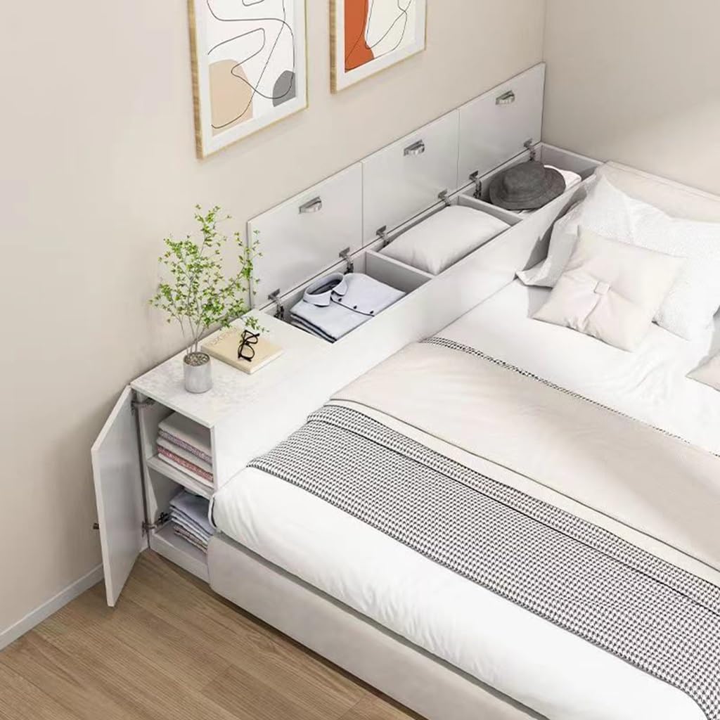 Amazon.com: Solid Wood Bedside Cabinet with Cabinet Doors, Behind Couch ...