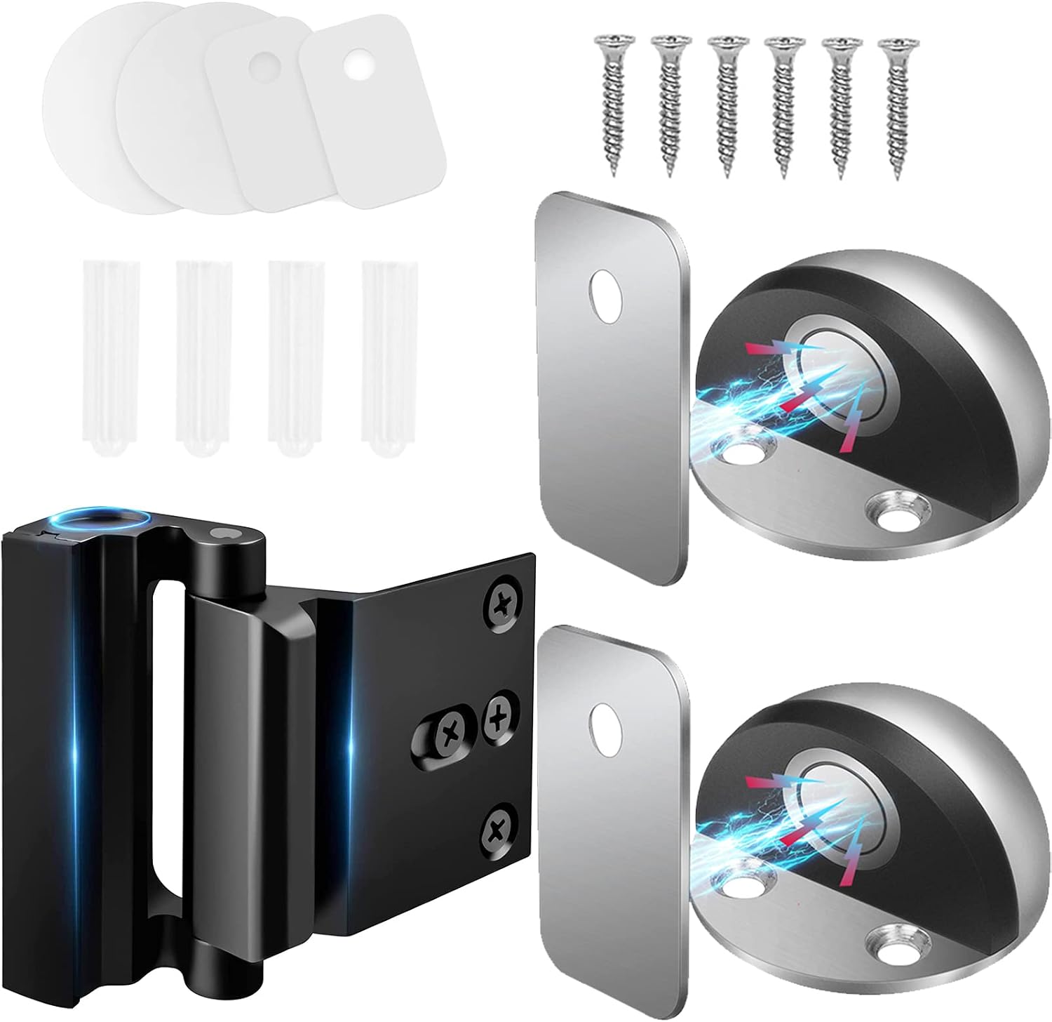 WINONLY 2 Pack Magnetic Door Stop Catch + Upgraded Safety Childproof ...
