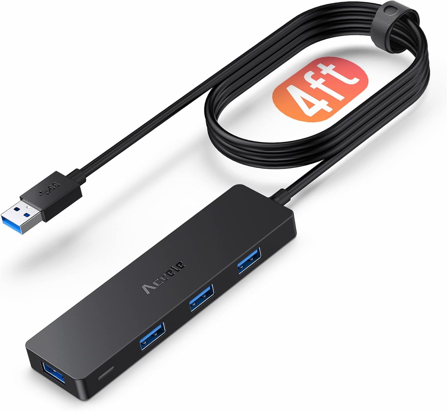 Amazon.com: Aceele USB Hub 3.0 Splitter with 4ft Extension Long Cable Cord [Charging Not ...