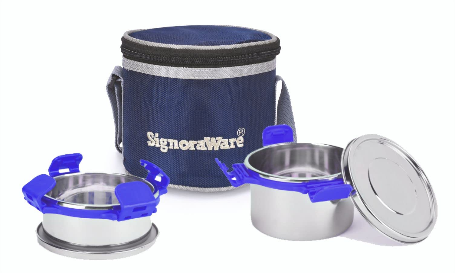 Buy SignoraWare 500ml+350ml All Steel Executive Small Lunch Box with ...