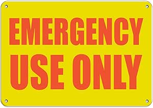 Amazon.com: Emergency Use Only Hazard Sign Emergency LABEL DECAL ...