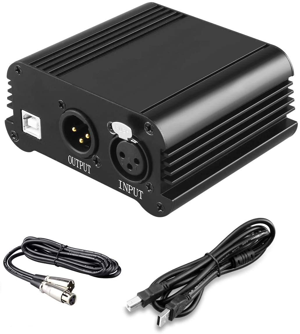 TECHBLAZE 1-Channel 48V Portable Phantom Power Supply with USB Power ...