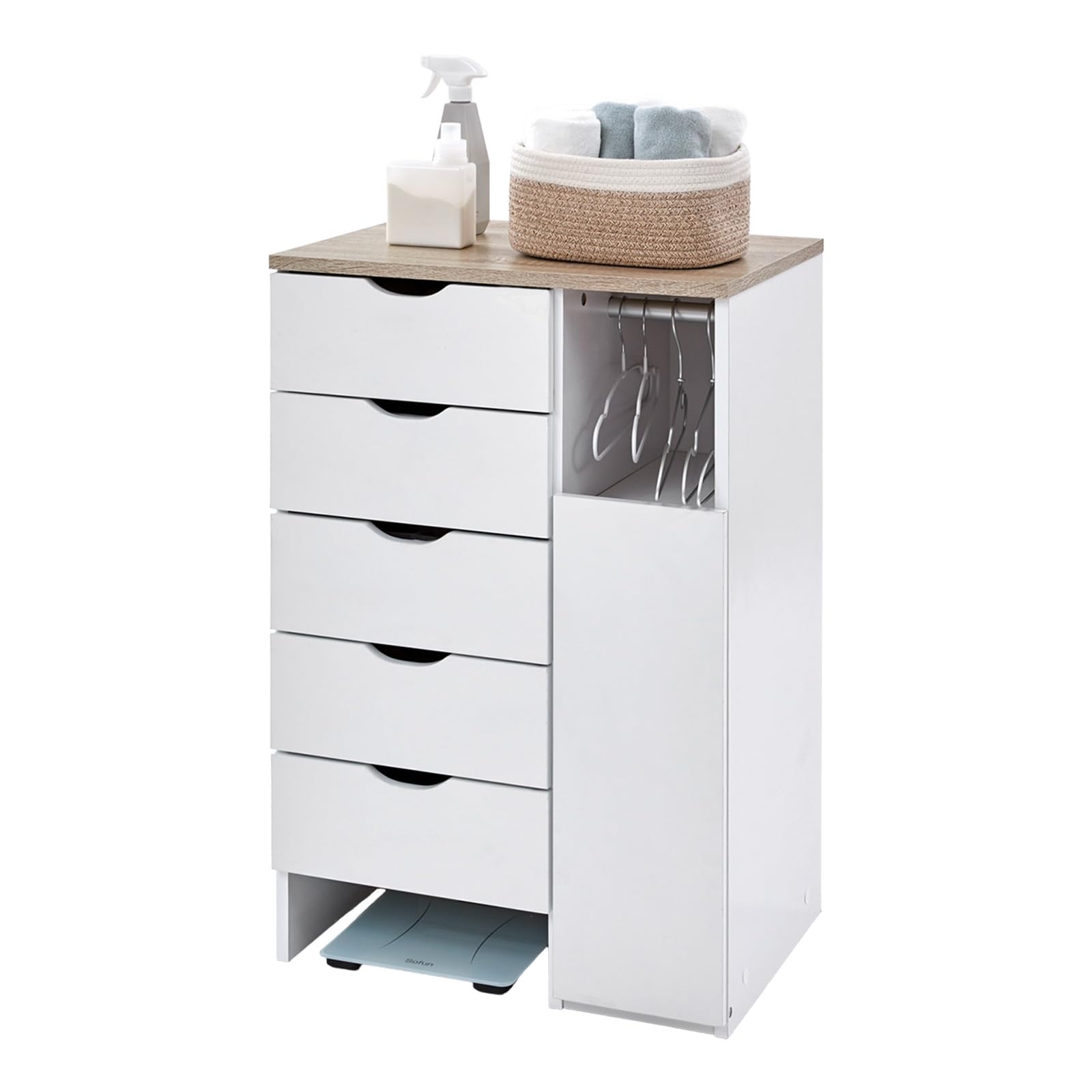 Amazon｜LOWYA ロウヤ 洗面所 収納 ランドリー収納 ランドリーチェスト サニタリーチェスト サニタリー収納 扉付き タオル収納 引き出し 白 幅60cm ホワイト/オーク ...