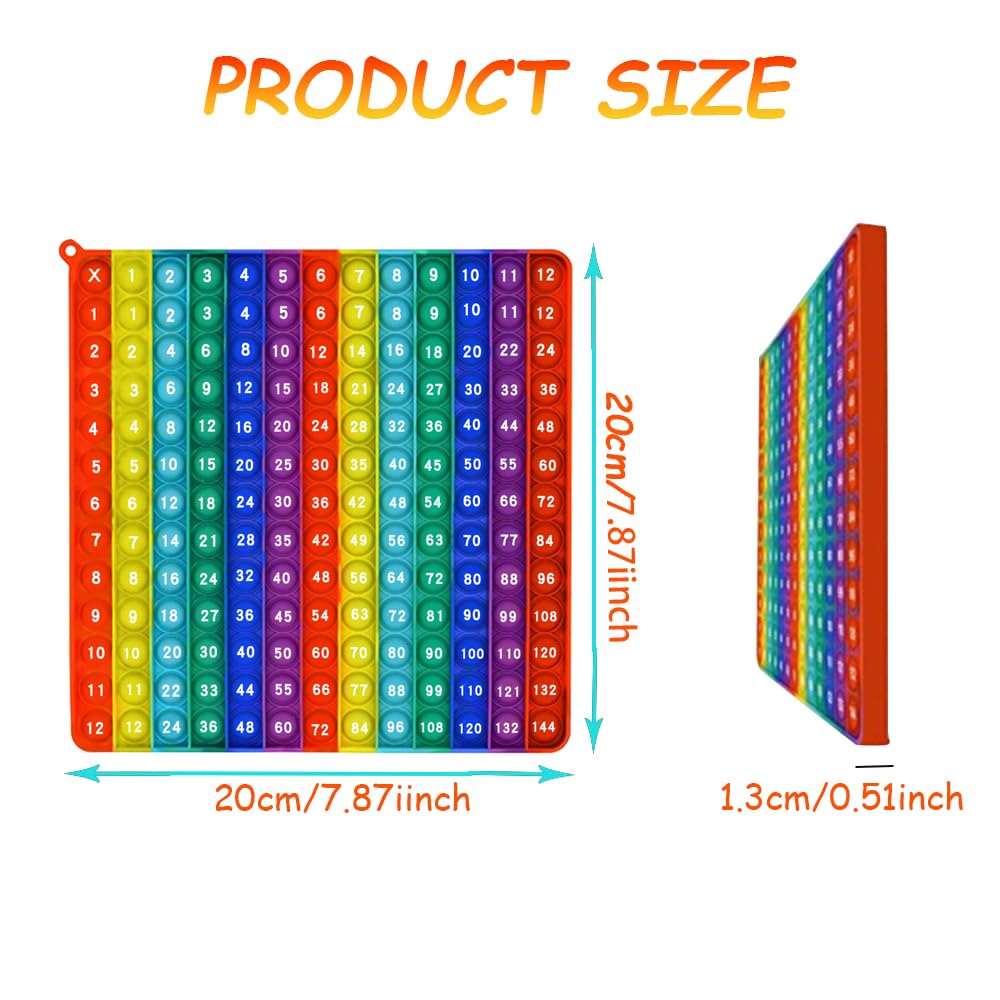 Snapklik.com : Rainbow Multiplication Table Pop Fidget Toys Educational ...