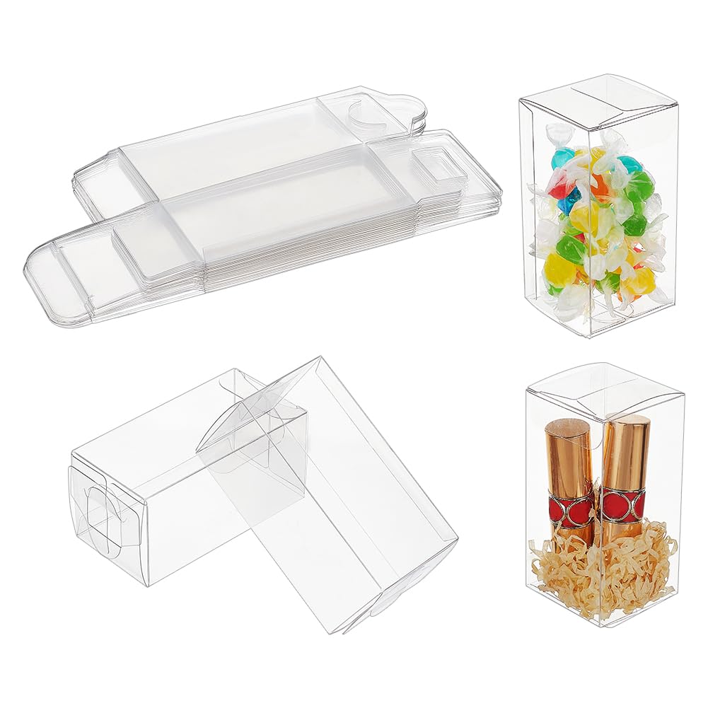 NBEADS 30 Pcs Transparent PVC Box, 5x5x10.1cm Plastic Clear Gift ...