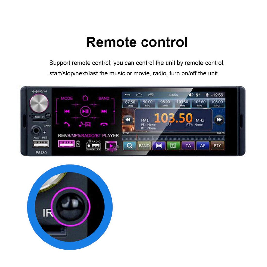 LUOAN AUTO PARTS Car Radio MP5 player 1 Din P5130 Autoradio 4.1 inch ...