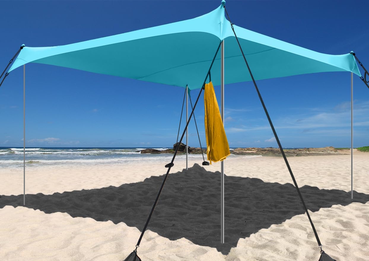 Beach Shade Windproof Design, Sun Shelter UPF50+ Portable Family Canopy ...