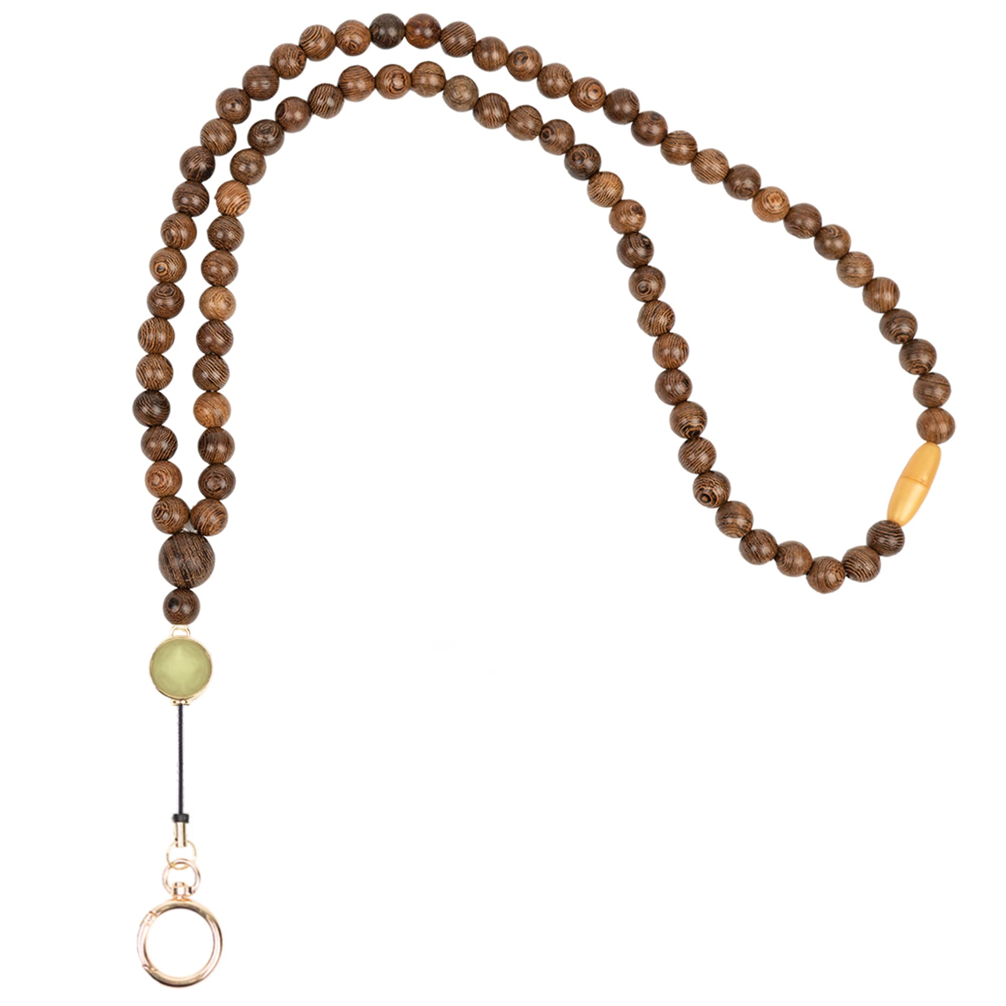 Amazon.com: Smongdelis Wood Beaded Retractable Lanyards for Id Badges ...