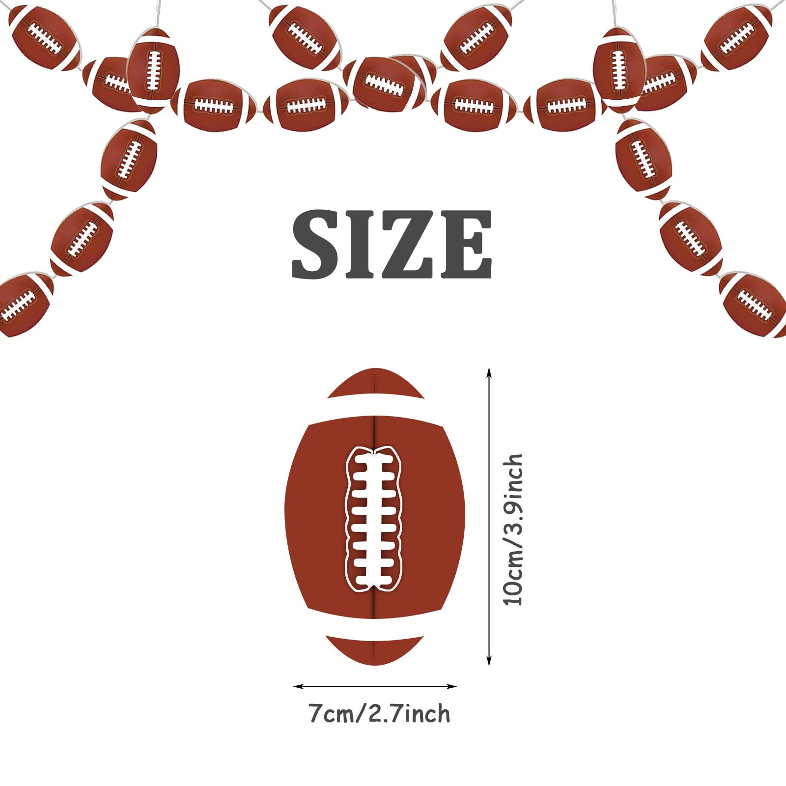 Snapklik.com : Football Party Banners Garland Set Of 8 Football Hanging ...