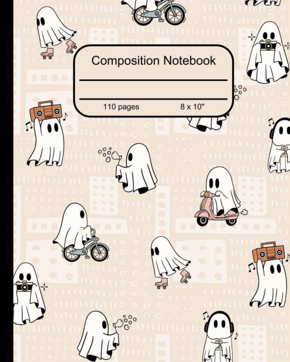 Composition Notebook Wide Ruled: Cute Spooky Ghost Aesthetic Notebook ...