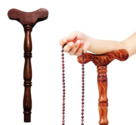 Buy BITONA ® Wooden Danda, teki T Shaped Yoga Danda, Mala jaap Hand ...