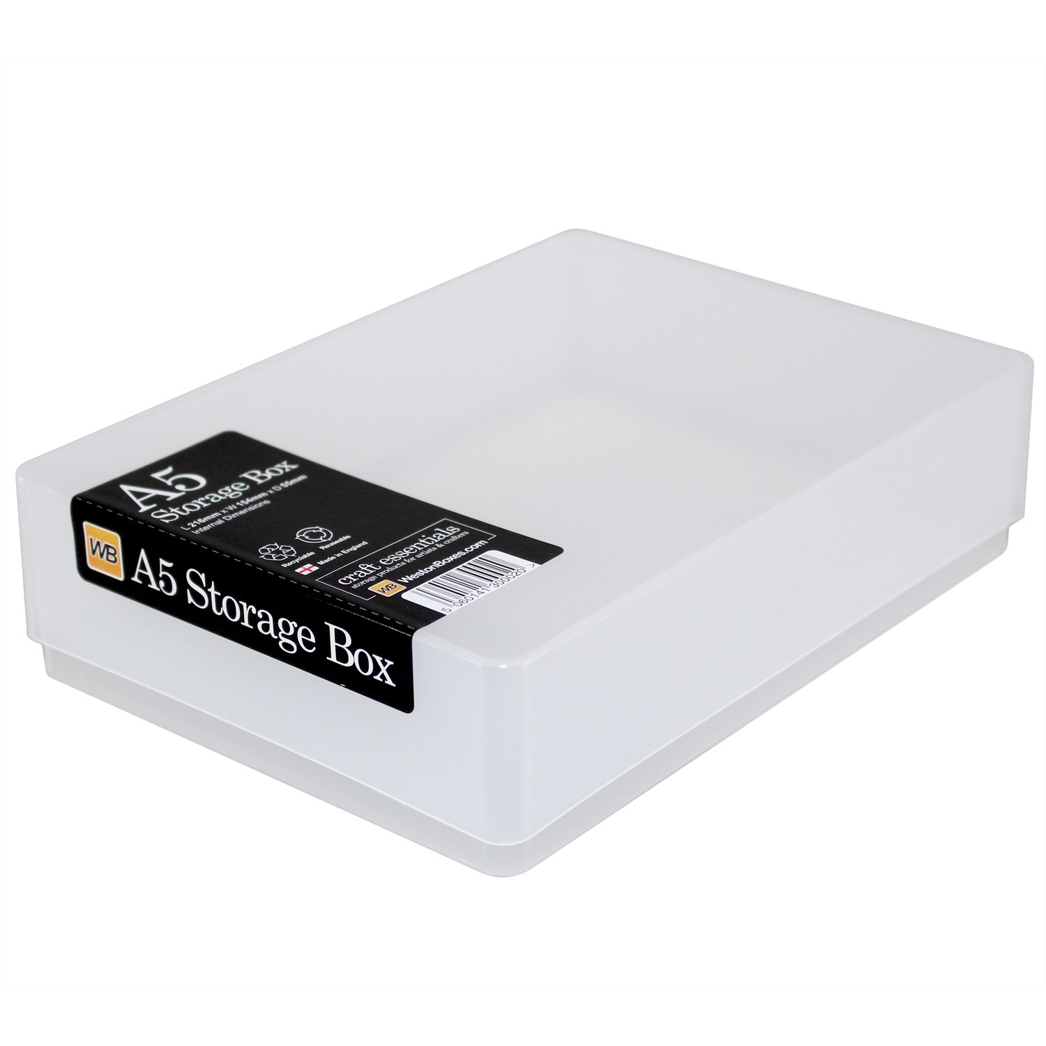 WestonBoxes Plastic Storage Boxes for A5 Paper (Clear, Pack of 1 ...