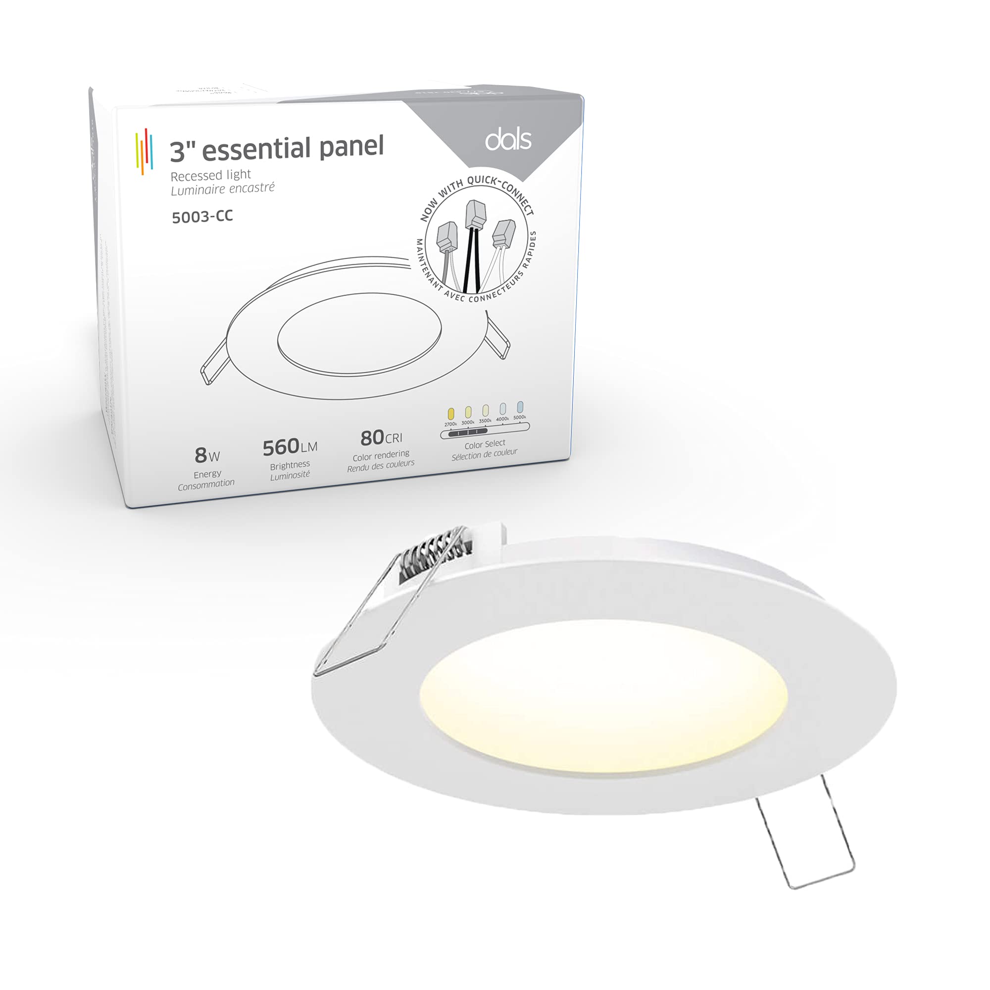 DALS 3 Inch Round Recessed Panel Light with Junction Box/Driver | CCT ...