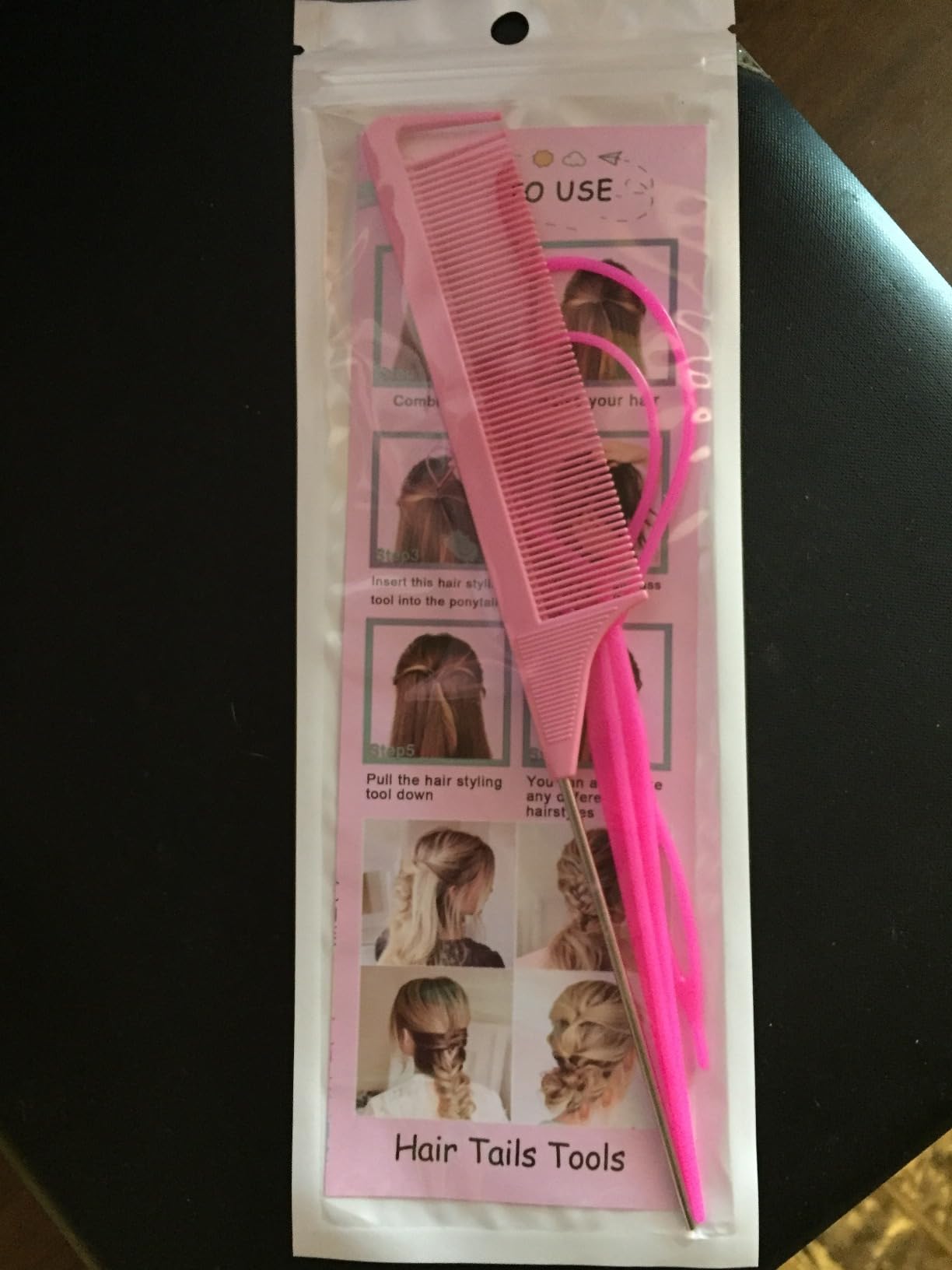 Sularpek 3pcs Topsy Tail Hair Tool, Pink Hair Looping Tool with Rat ...