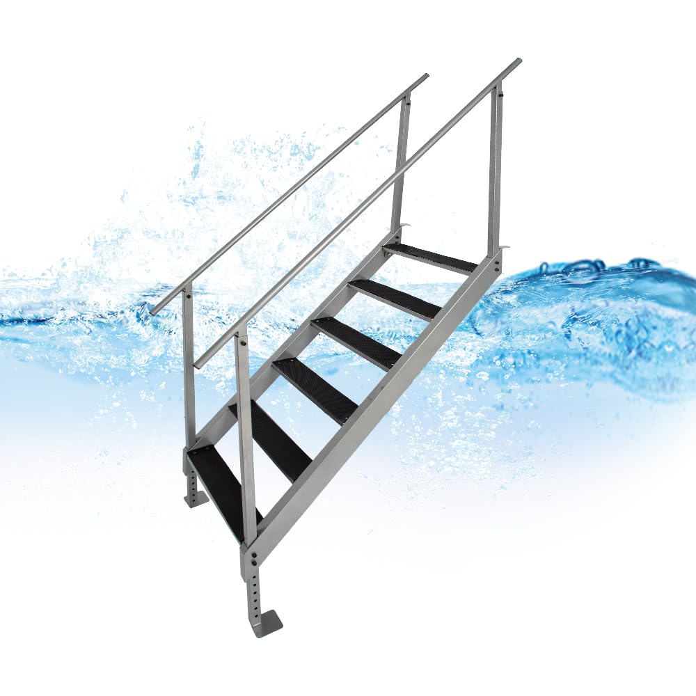 Amazon.com: Yeeoy Dock Ladder 6 Steps, Pontoon Boat Ladder with 500lb ...