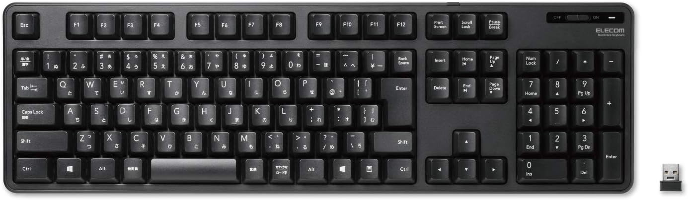Amazon.com: ELECOM Japanese Layout USB 2.4GHz Wireless Basic Keyboard ...