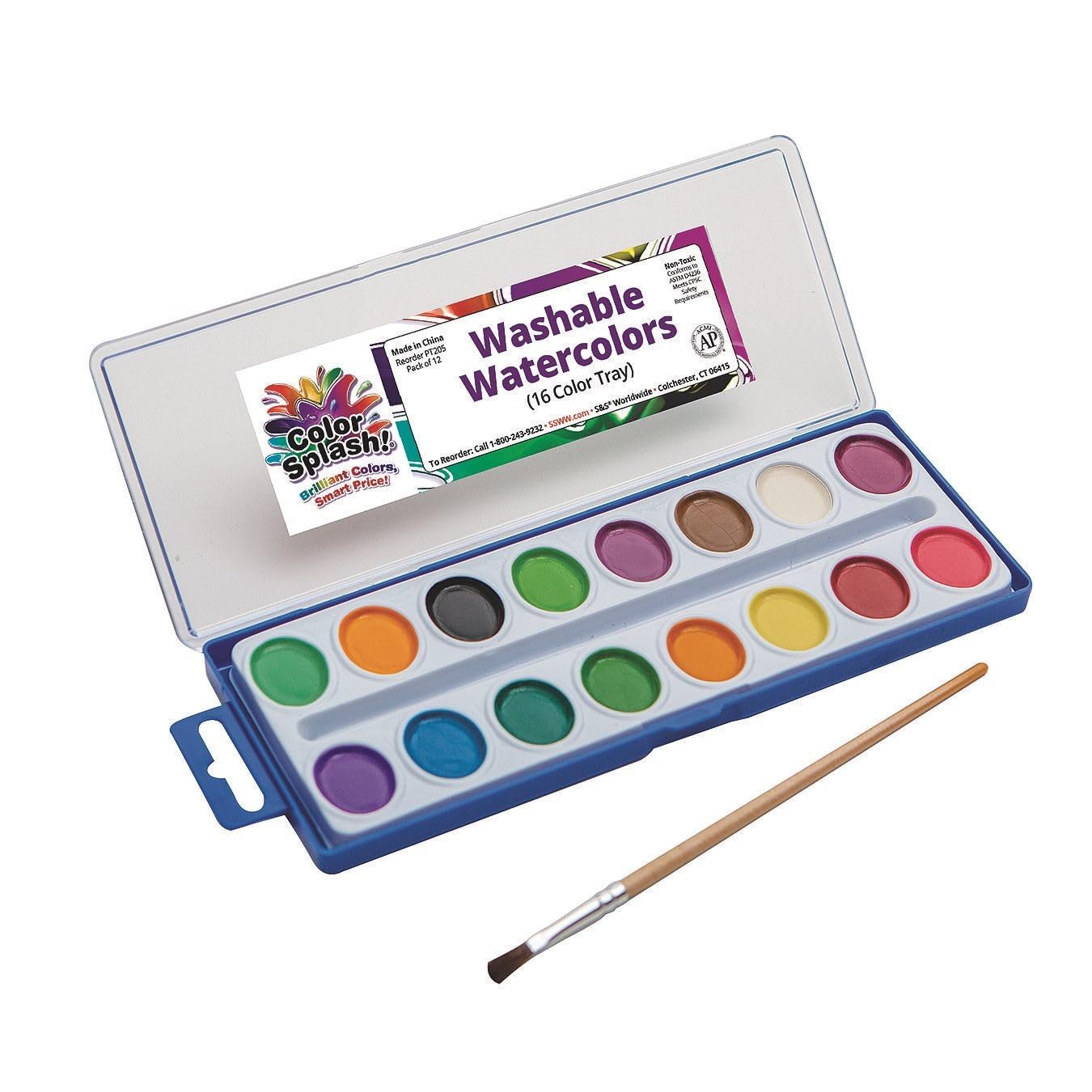 Amazon.com: Color Splash!® Watercolor Paint Set, 16 colors : Arts ...