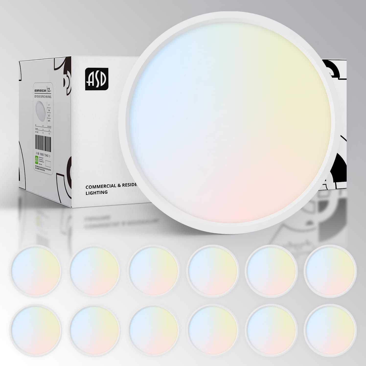 ASD 12 Pack 9 Inch LED Flush Mount Ceiling Light - Modern Dimmable 18W ...