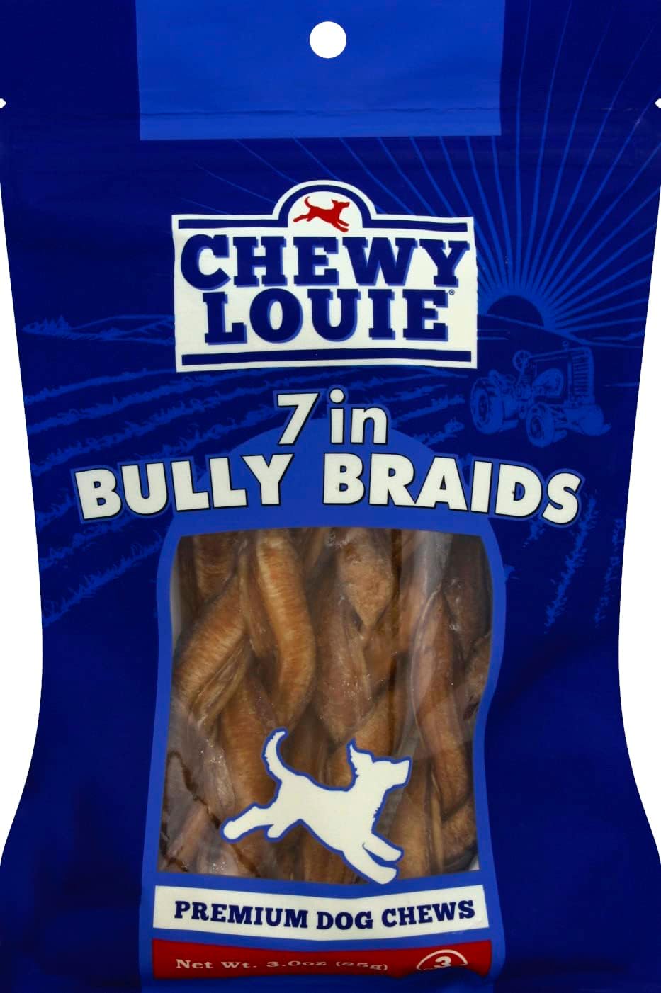 Amazon.com : CHEWY LOUIE 7" Braided Bully Sticks - 100% Beef Treat, No ...