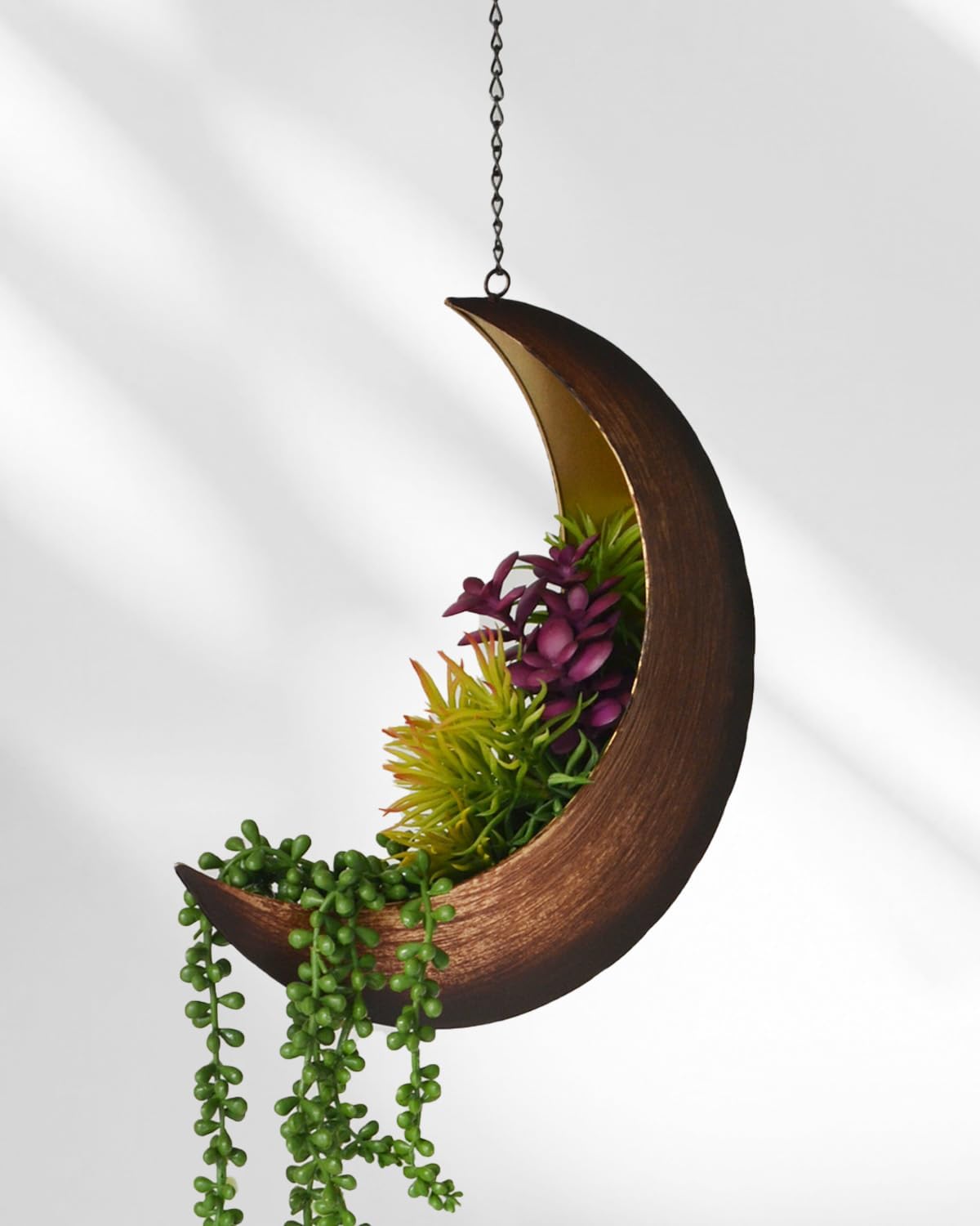ABETREE Hanging Moon Planter, Plant Hanger Indoor for Succulents,Air ...