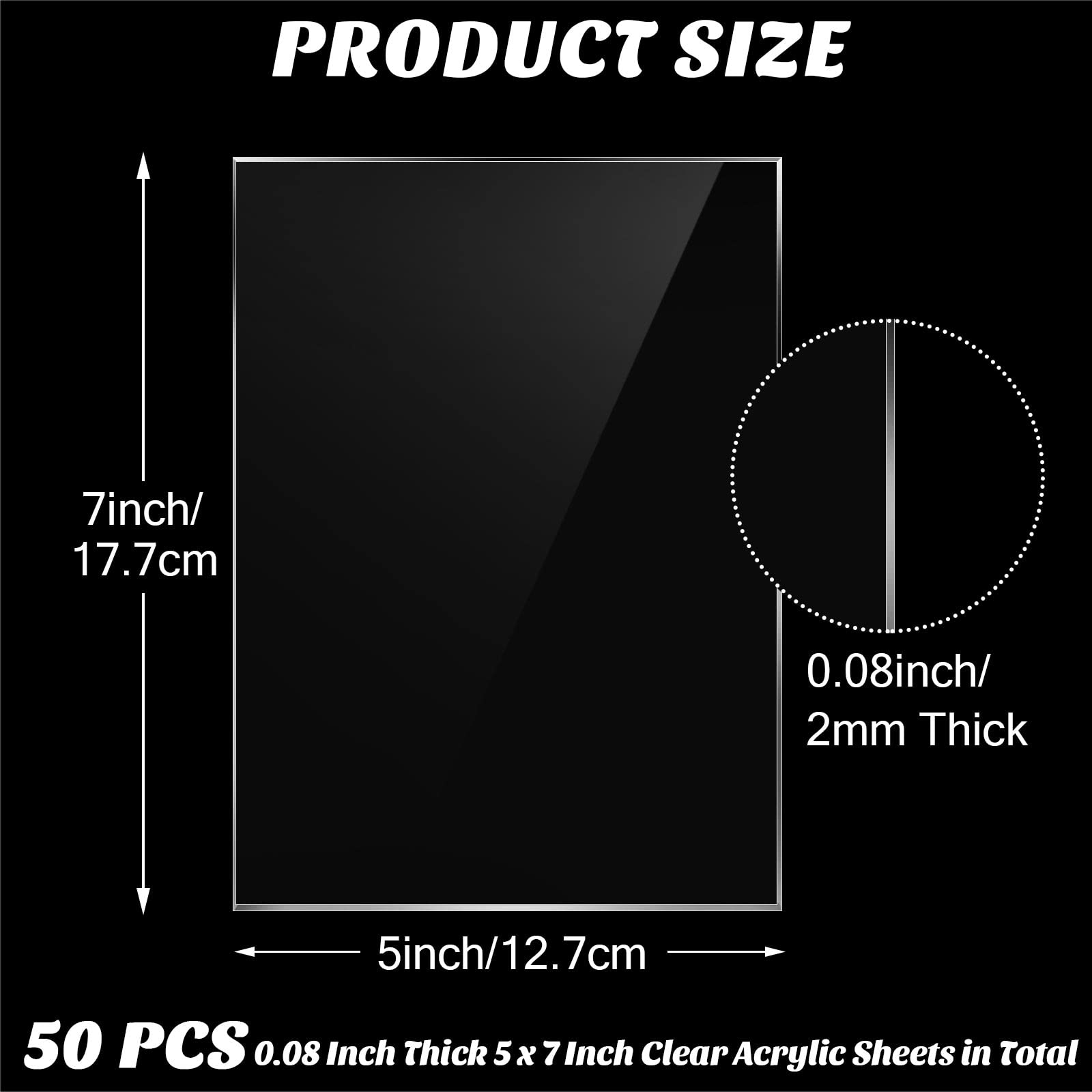 Snapklik.com : 50 Pcs 5 X 7 Inch Clear Acrylic Sheet 0.08 Inch Thick ...