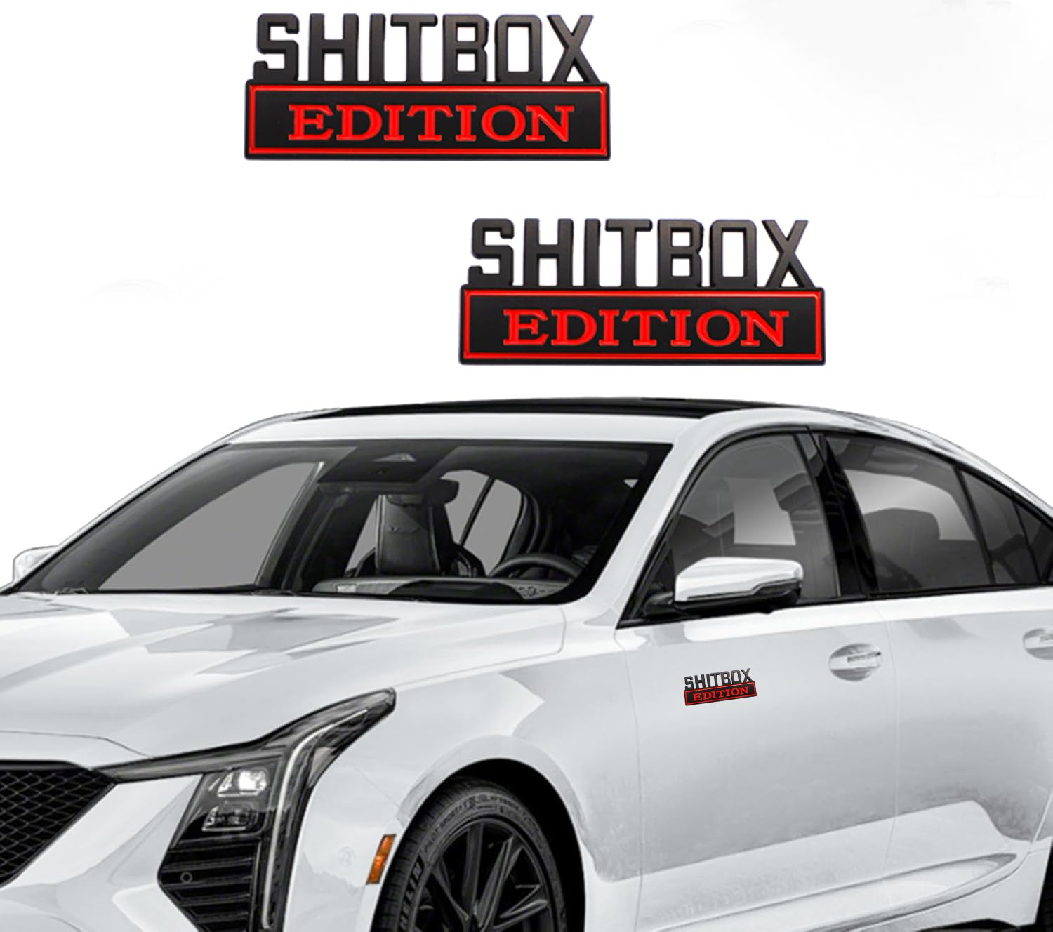 Snapklik.com : 2 Pcs SHITBOX Edition Emblem Car Side Rear Front Hood ...