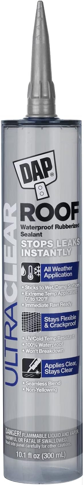 Amazon.com: DAP Ultra Clear Roof Waterproof Rubberized Sealant, Crystal ...