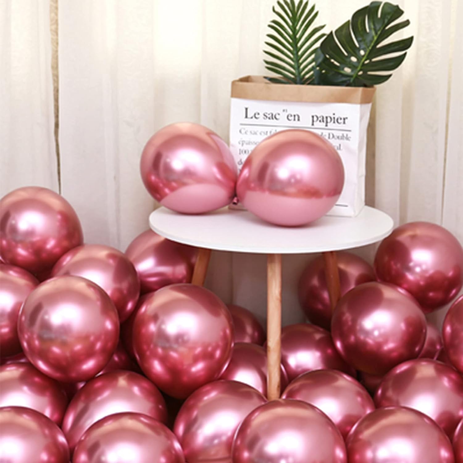 100 Pcs 5 Inch Mini Metallic Rose Balloons,Romantic Baloon Decorative ...