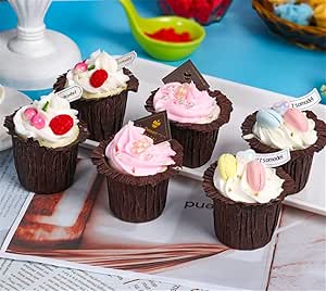 Amazon.com: Skyseen 6PCS Fake Cake Fake Bakery Shop Cupcake Display ...