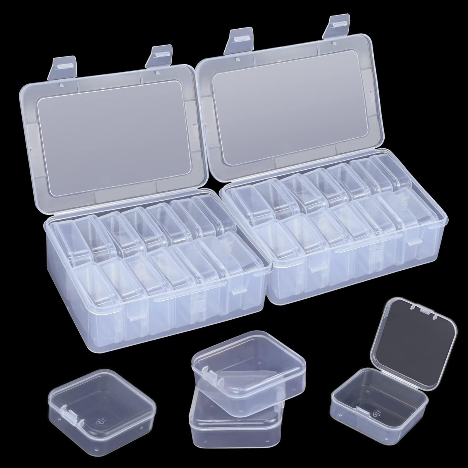 Hejo 14 PCS Small Plastic Containers with Lids, with 1 Big Clear ...