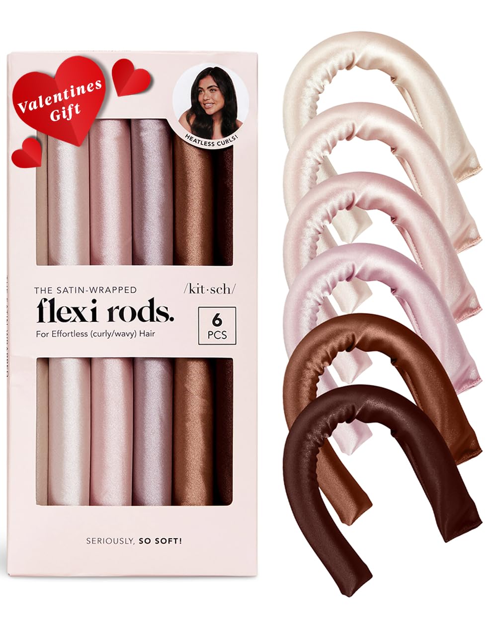 Amazon.com : Kitsch Satin Heatless Curling Rod - Heatless Hair Curler ...