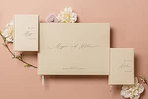 Amazon.com: Personalized Wedding Book Set with Guestbook Vow Books ...