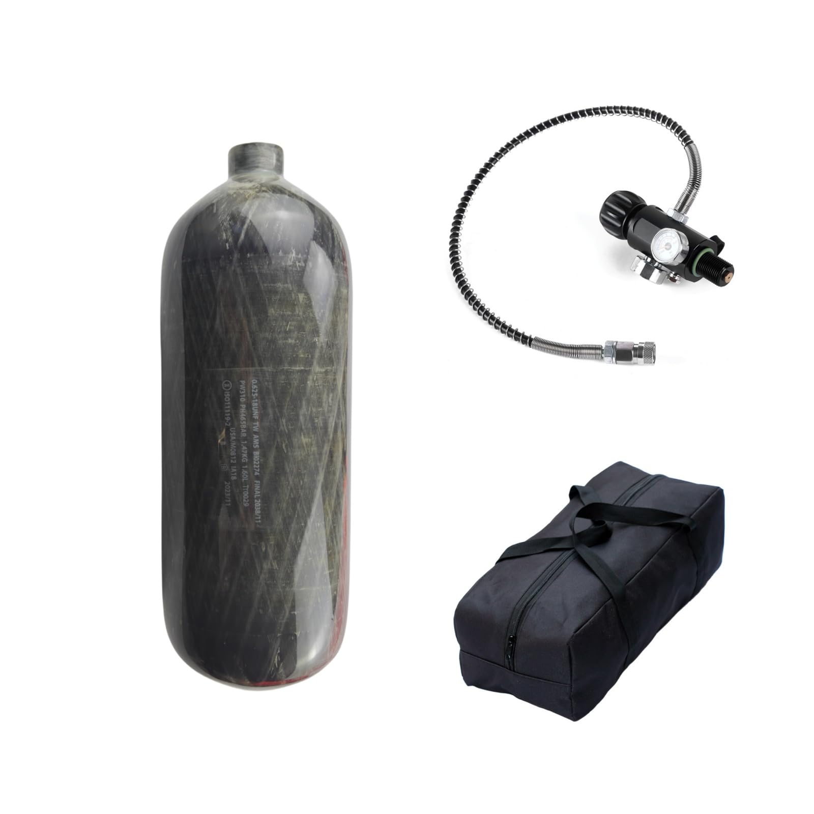 Amazon.com: DOT 98ci/4500psi carbon fiber tank system，Paintball HPA PCP ...