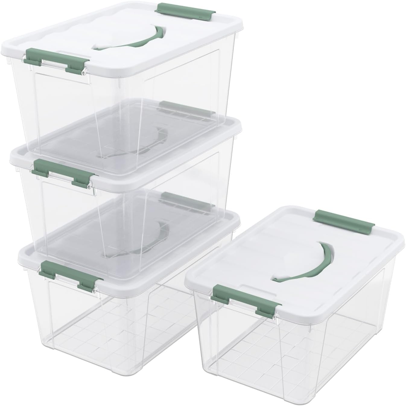 Amazon.com - Doryh 3 Packs 14 Quart Lidded Storage Bin, Clear Latching ...