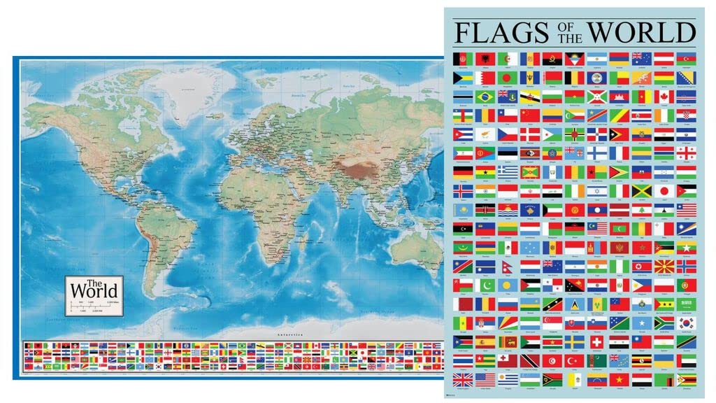 World Map And Flags Classroom Posters Set Social Studies Us ...