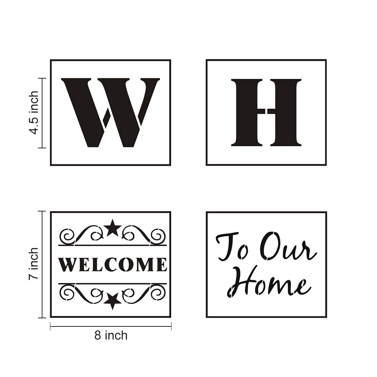 Snapklik.com : Welcome And Home Sweet Home Stencil - 18 Pack Large ...