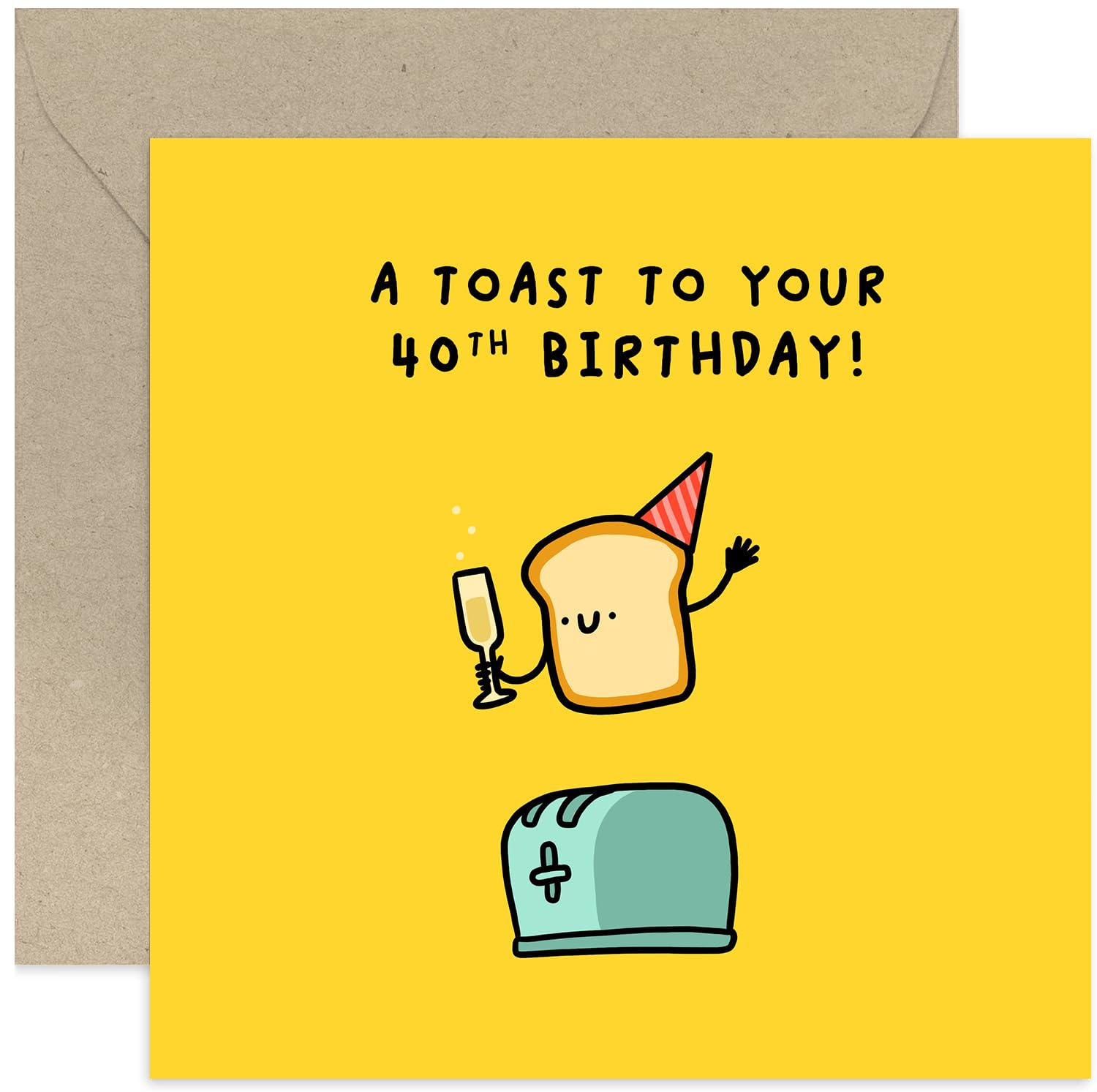 Old English Co. 40th Birthday Card – Fun Toast Pun Card - Funny ...